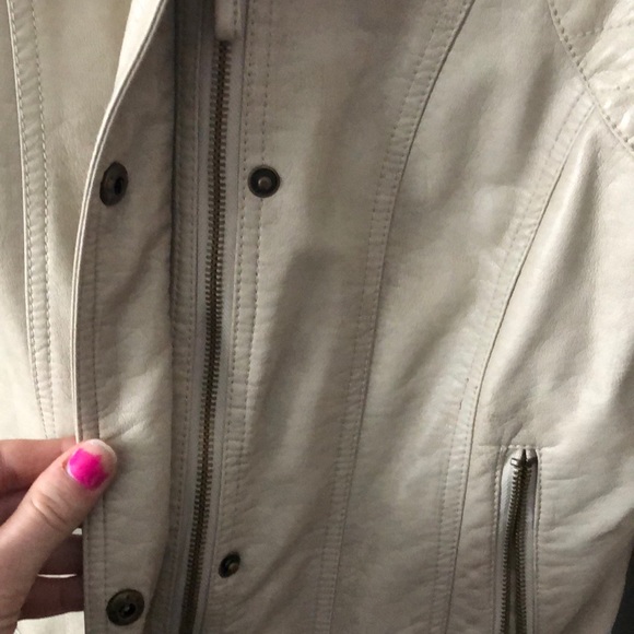 Jessica Simpson | Jackets & Coats | Js Beigecream Leather Jacket | Poshmark